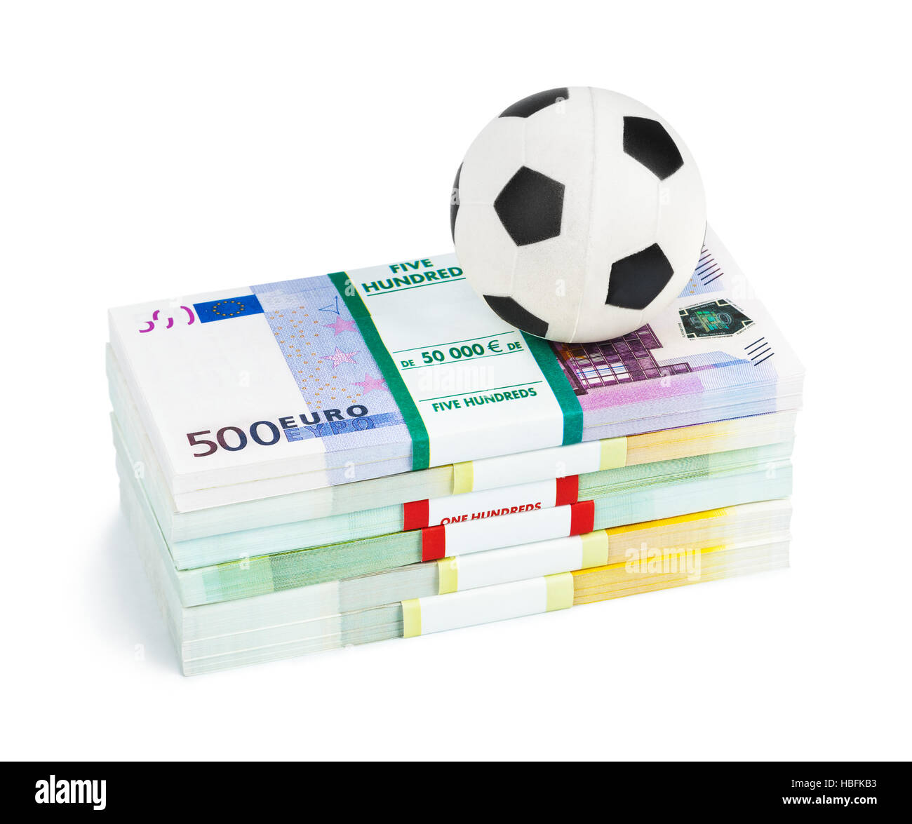 Money and soccer ball Stock Photo - Alamy