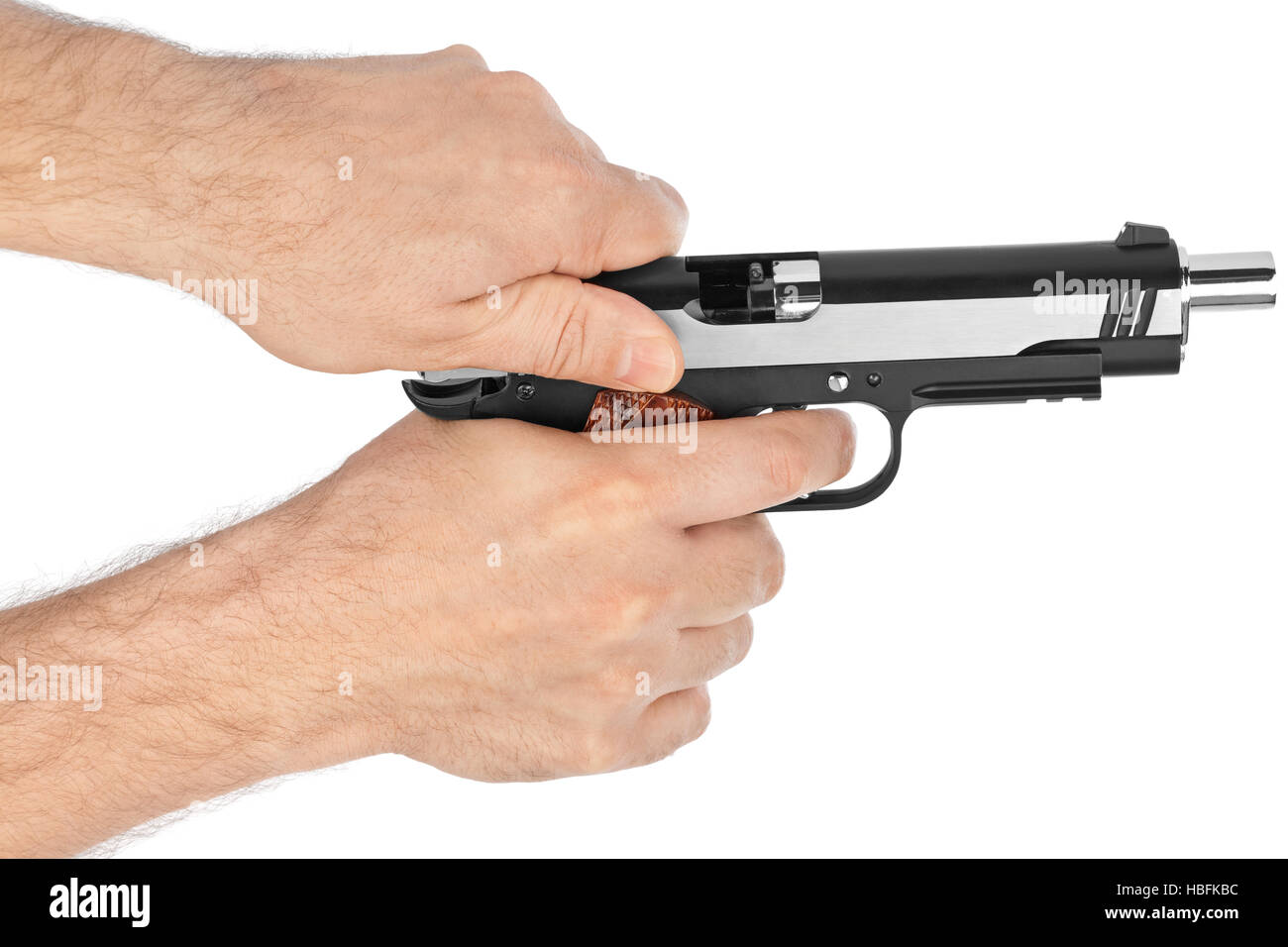 Hand with pistol Stock Photo - Alamy