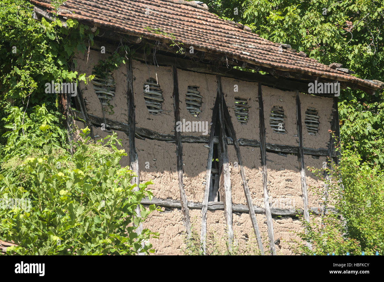 Old farm barn facade Stock Photo - Alamy
