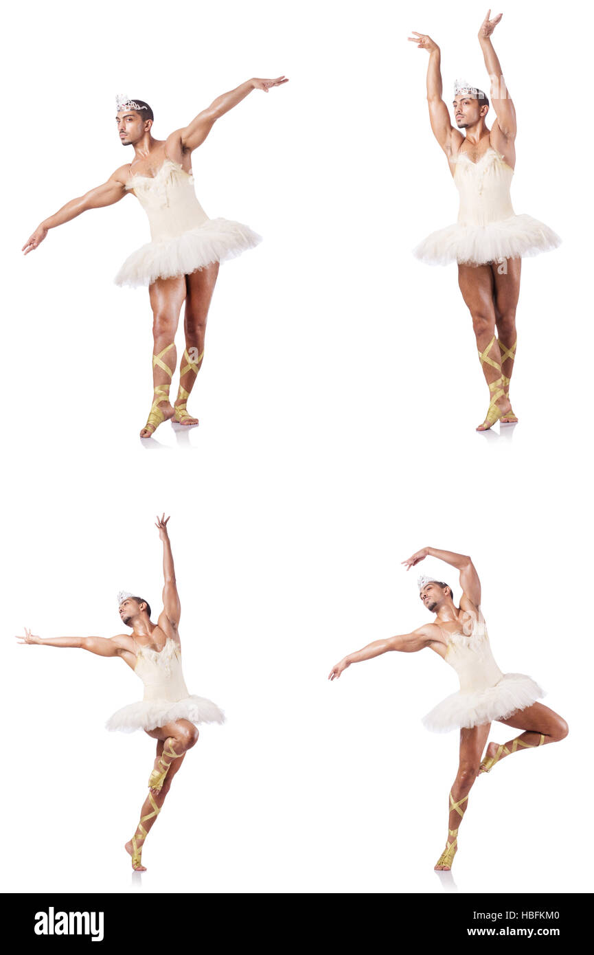 Man in ballet tutu isolated on white Stock Photo - Alamy