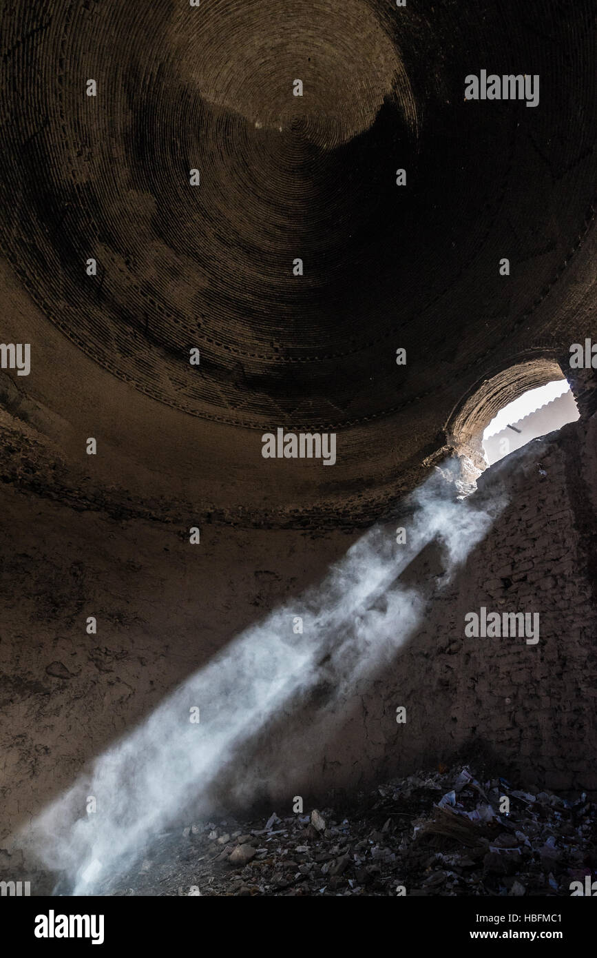 Inside the ice house construction called Yakhchal in Kashan, Iran Stock ...