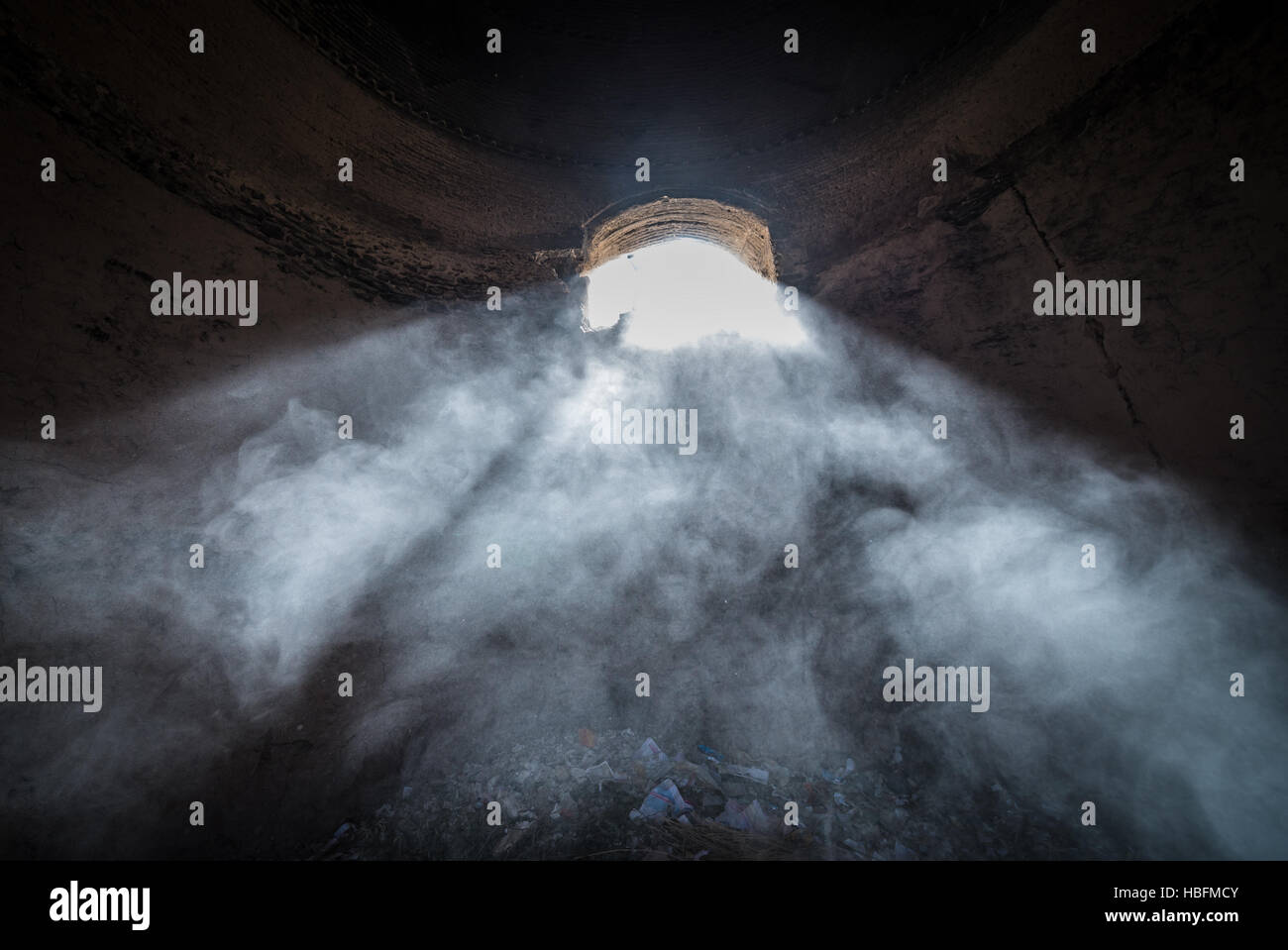 Inside the ice house construction called Yakhchal in Kashan, Iran Stock ...