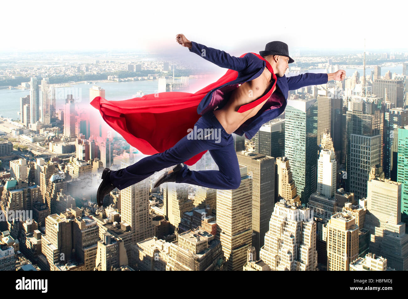 Superman and the city in concept Stock Photo - Alamy