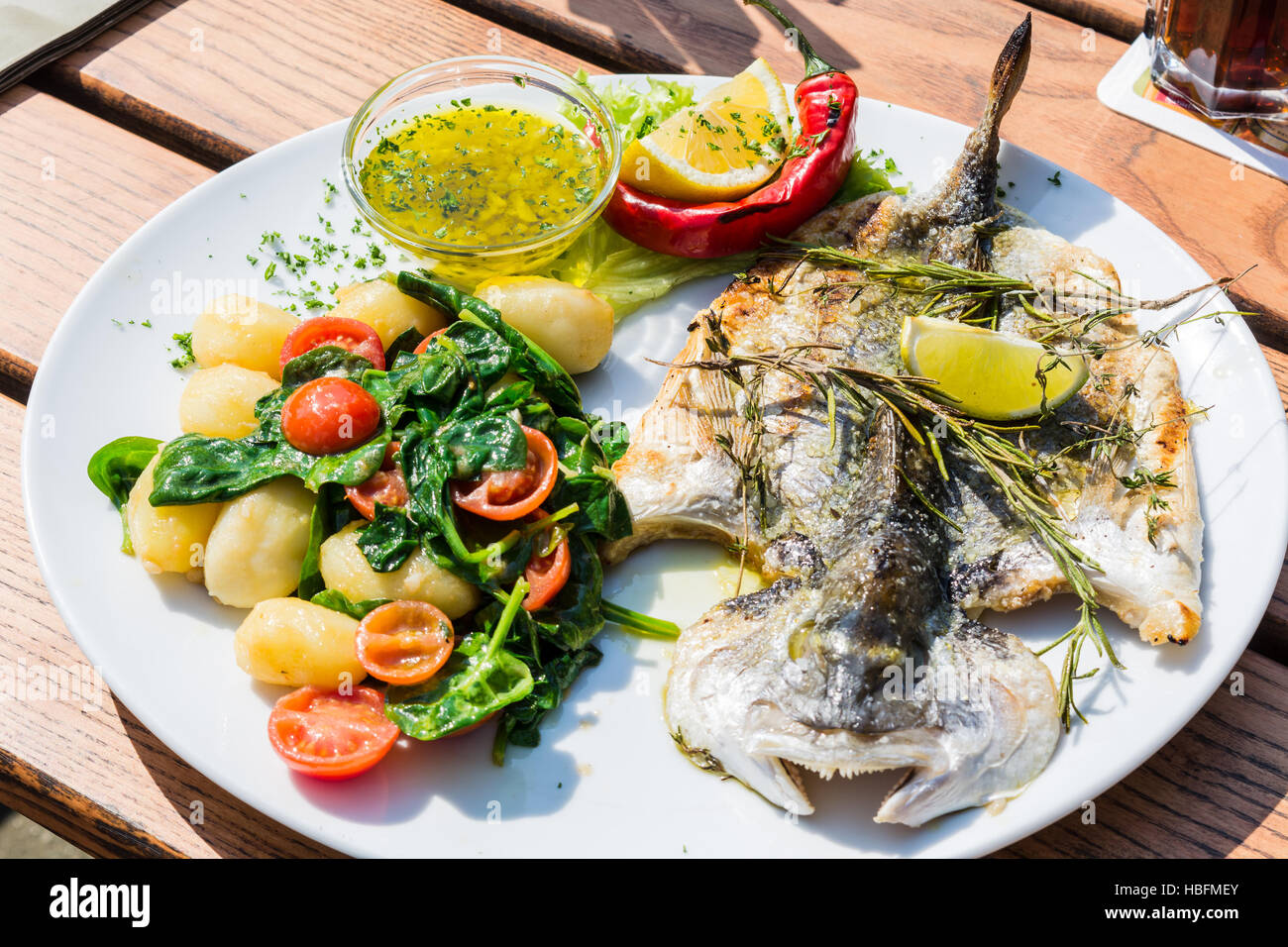 Fresh fish grilled sea bream Stock Photo - Alamy