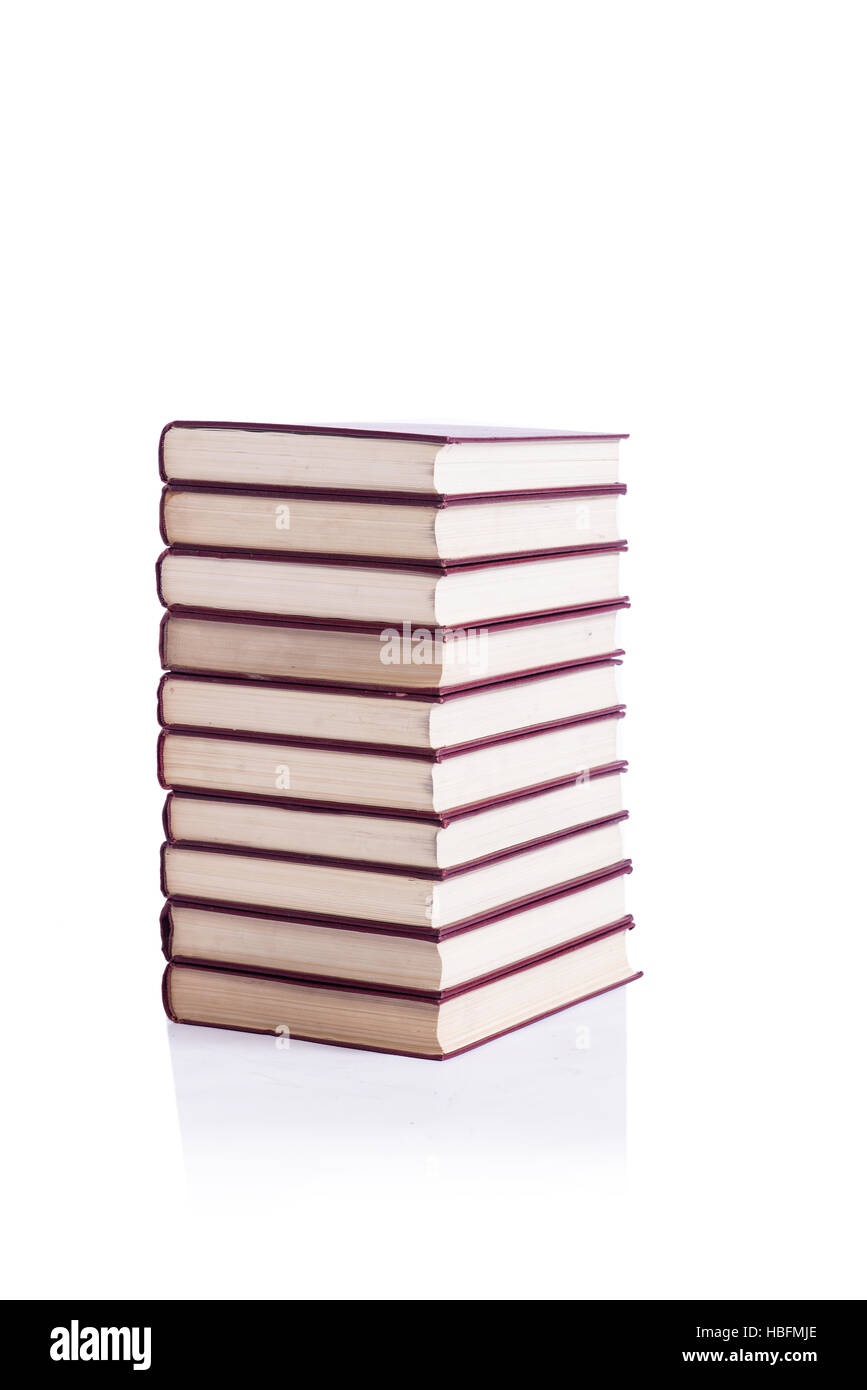 Stack of books isolated the white background Stock Photo - Alamy