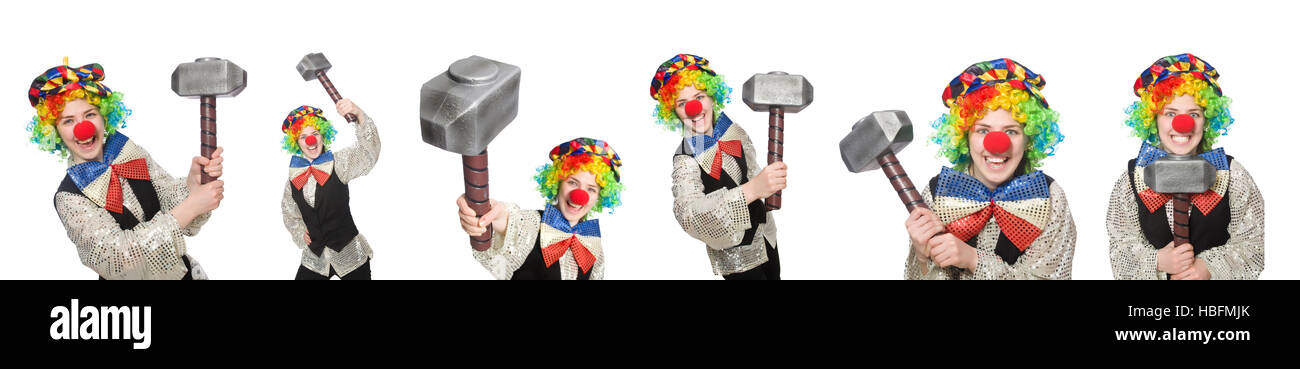 Clown in various poses isolated on white Stock Photo - Alamy