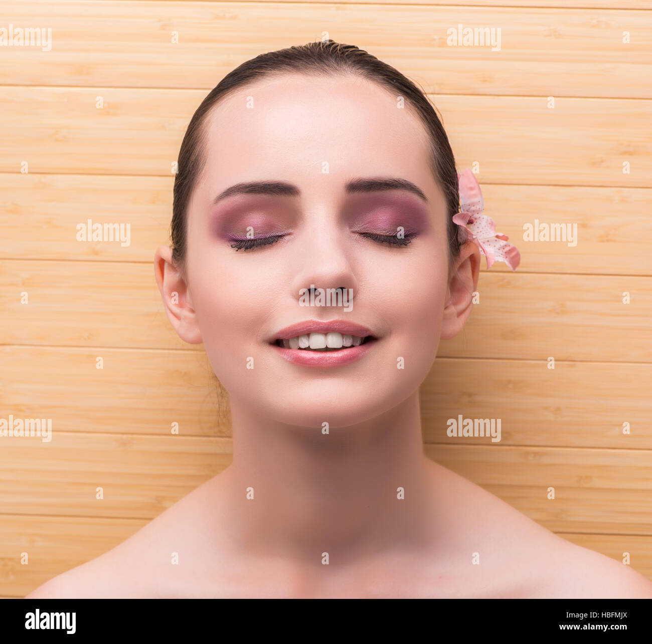 Young woman preparing for spa session Stock Photo - Alamy