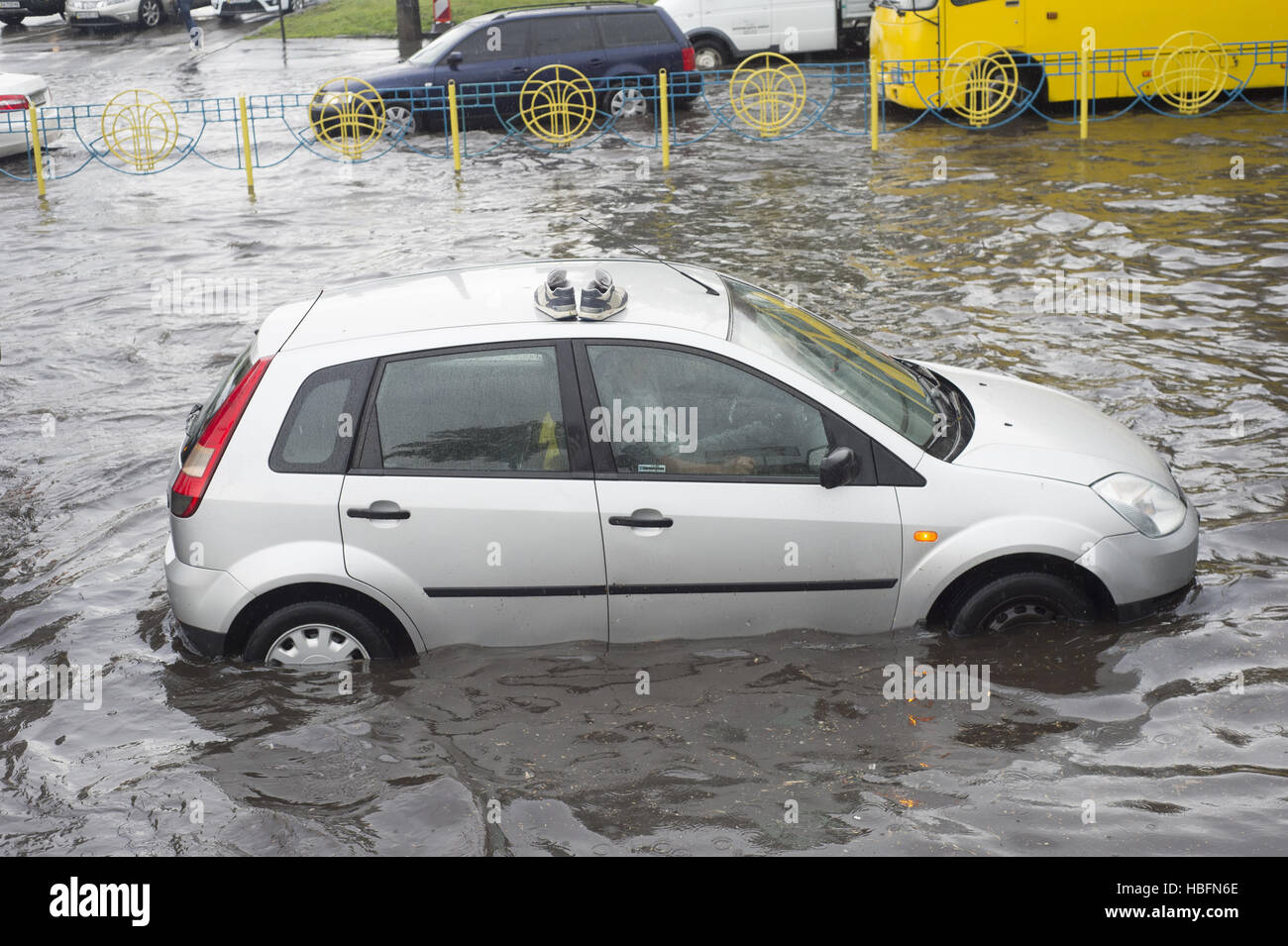 Driving in rain many water hi-res stock photography and images - Alamy