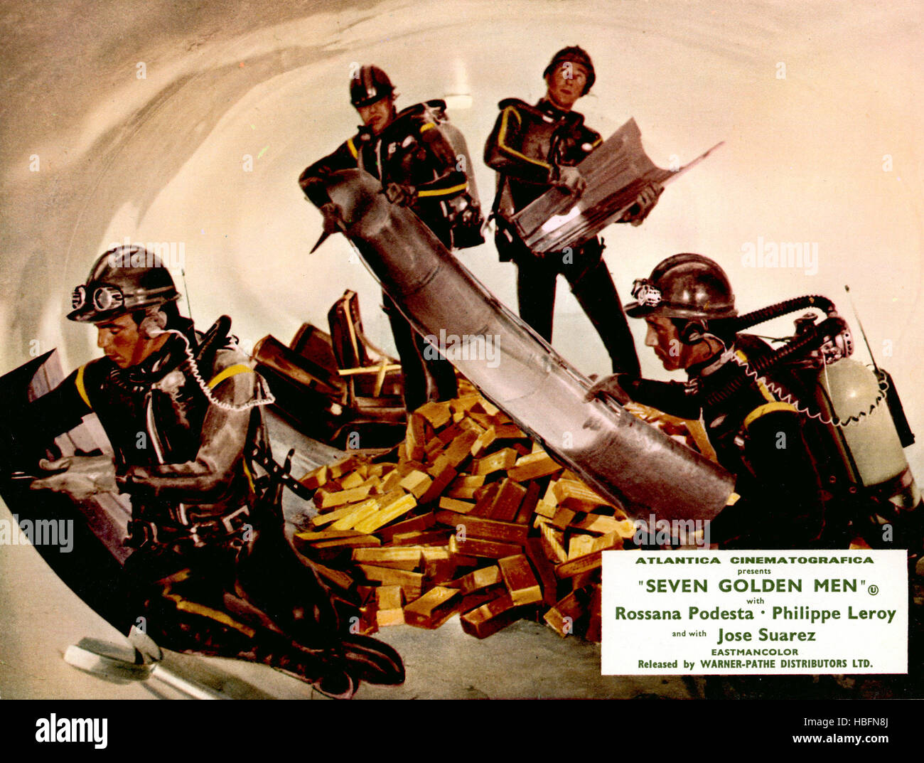 SEVEN GOLDEN MEN, lobby card, 1965 Stock Photo - Alamy