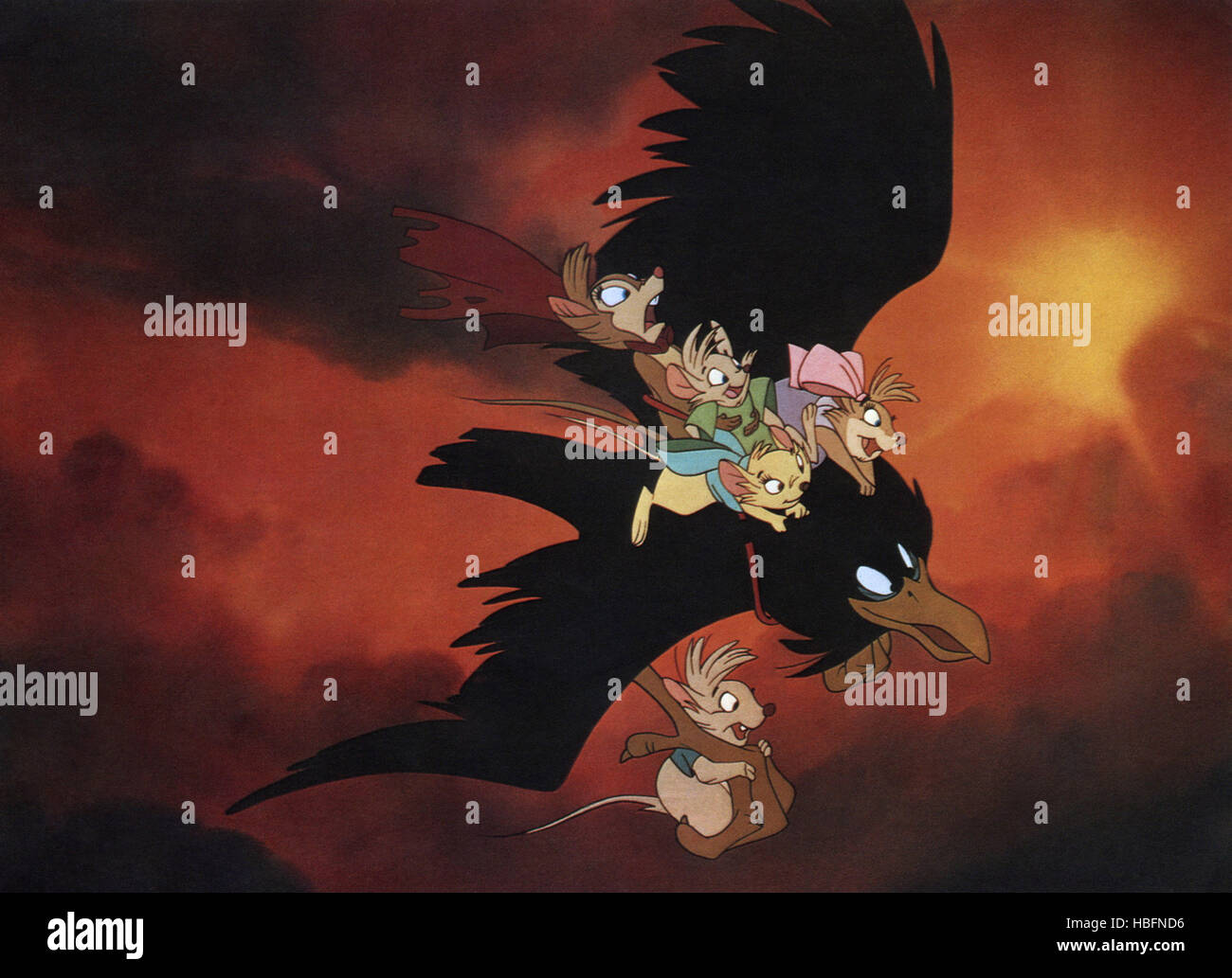 THE SECRET OF NIMH, Mrs. Brisby (cape), Jeremy (bird), 1982, © United ...