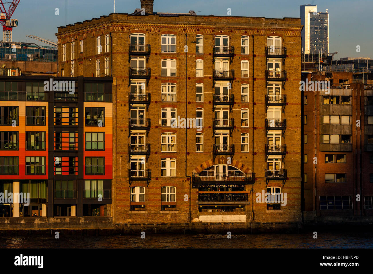 Converted Warehouse On The River Thames, London, England Stock Photo ...