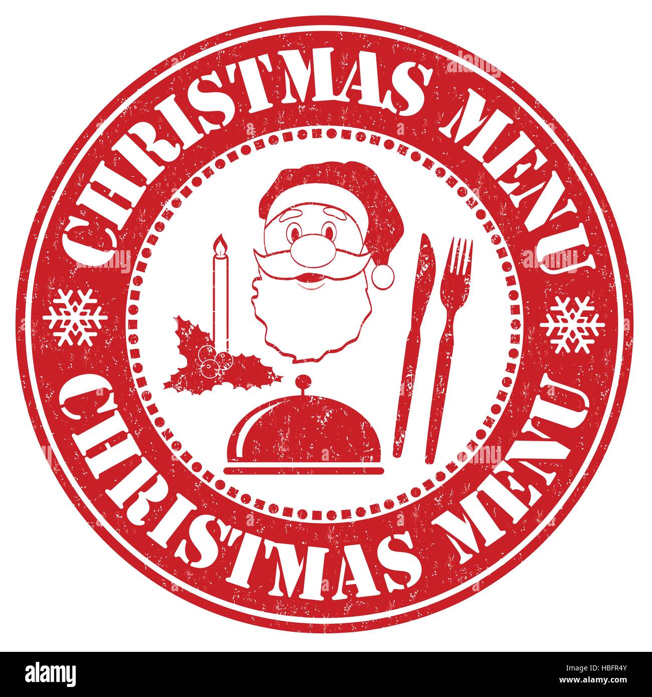Christmas menu grunge rubber stamp on white background, vector ...