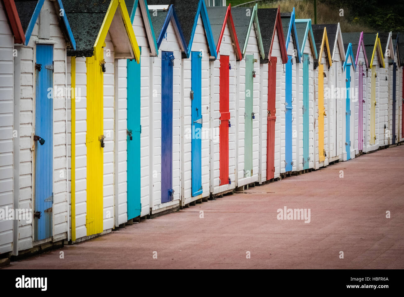 Colorful beach huts Stock Photo - Alamy