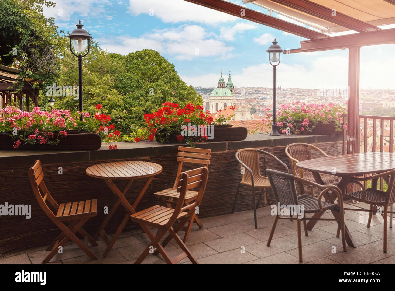Beautiful terrace or balcony Stock Photo - Alamy