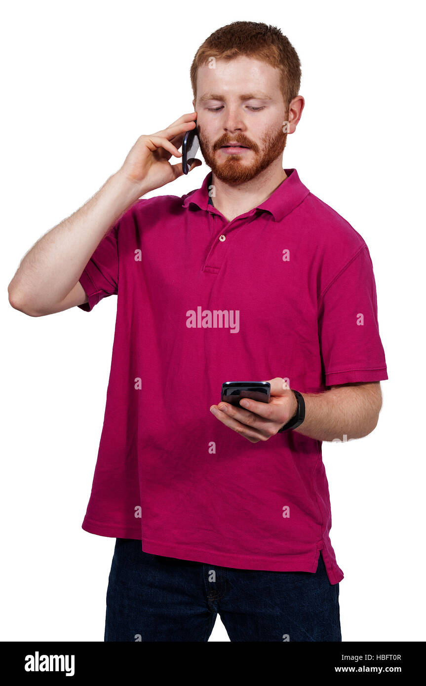 Man on a Cell Phone Stock Photo - Alamy