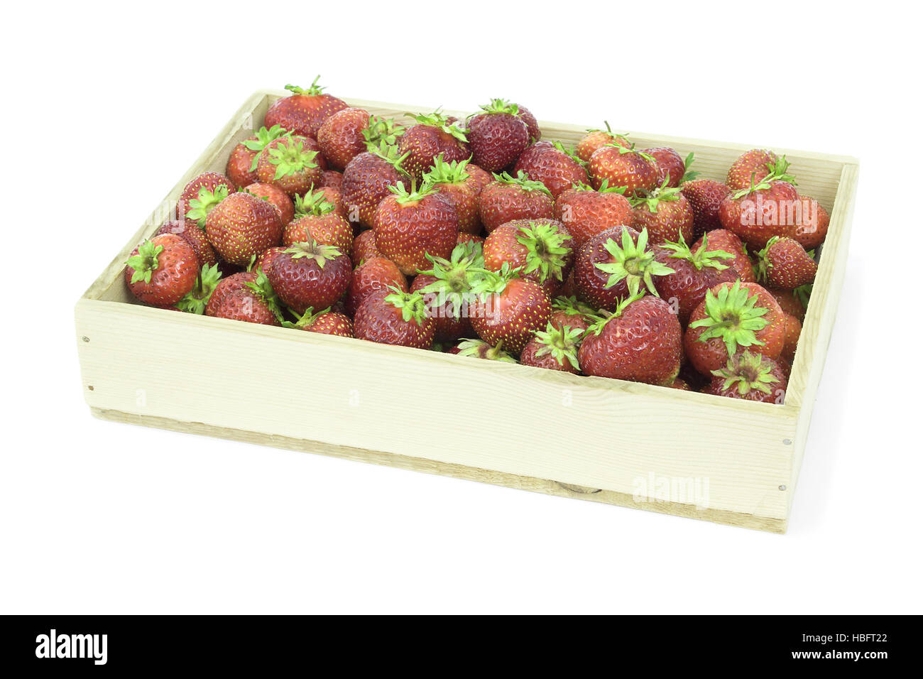 Strawberry in wooden box Stock Photo - Alamy