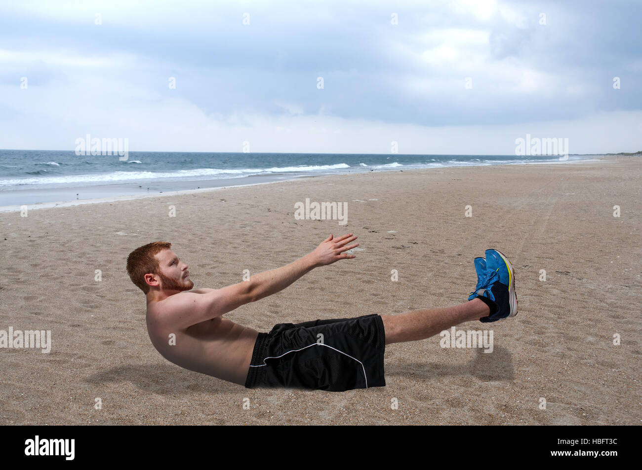 Man Doing Crunches Stock Photo - Alamy