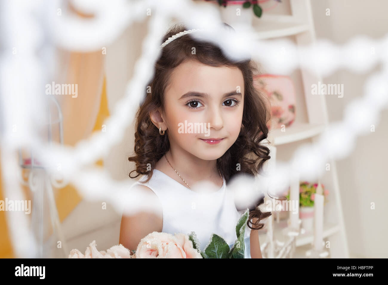 Beautiful dark-haired girl with expressive eyes Stock Photo - Alamy