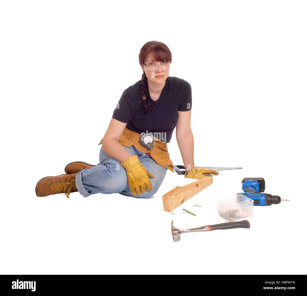 Woman with home improvement tools hi-res stock photography and images ...