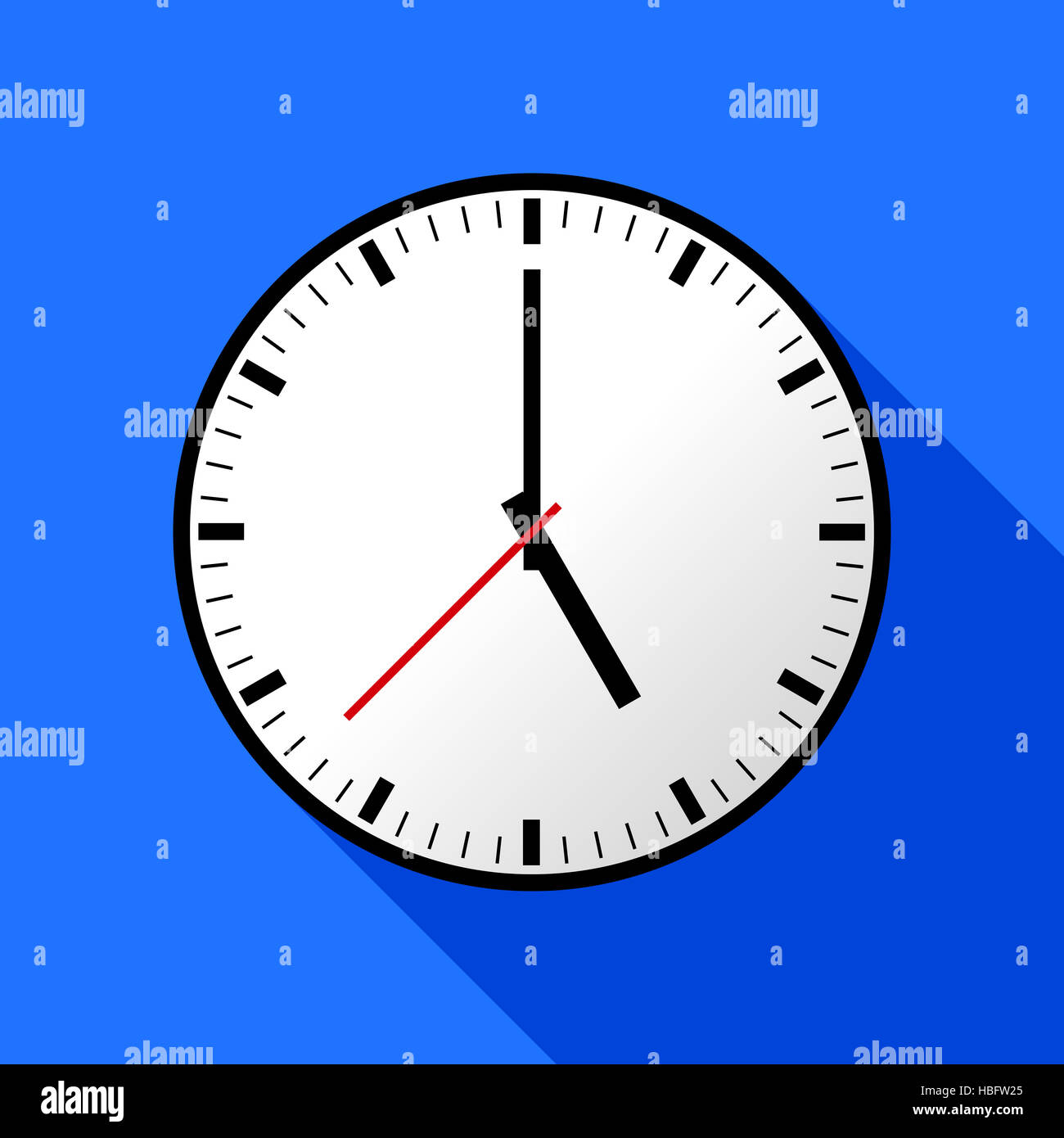 Clock icon, illustration, flat design Stock Photo - Alamy