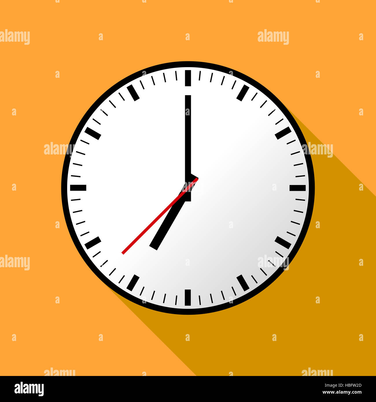 Clock icon, illustration, flat design Stock Photo - Alamy