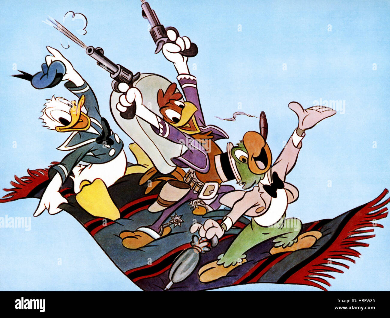 THE THREE CABALLEROS, from left: Donald Duck, Panchito, Jose Carioca ...