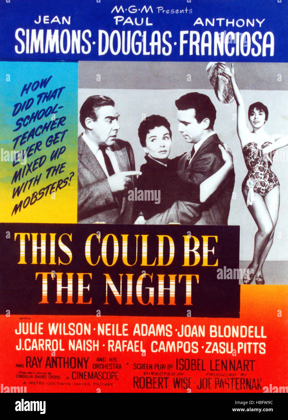 THIS COULD BE THE NIGHT, from left: Paul Douglas, Jean Simmons, Anthony ...