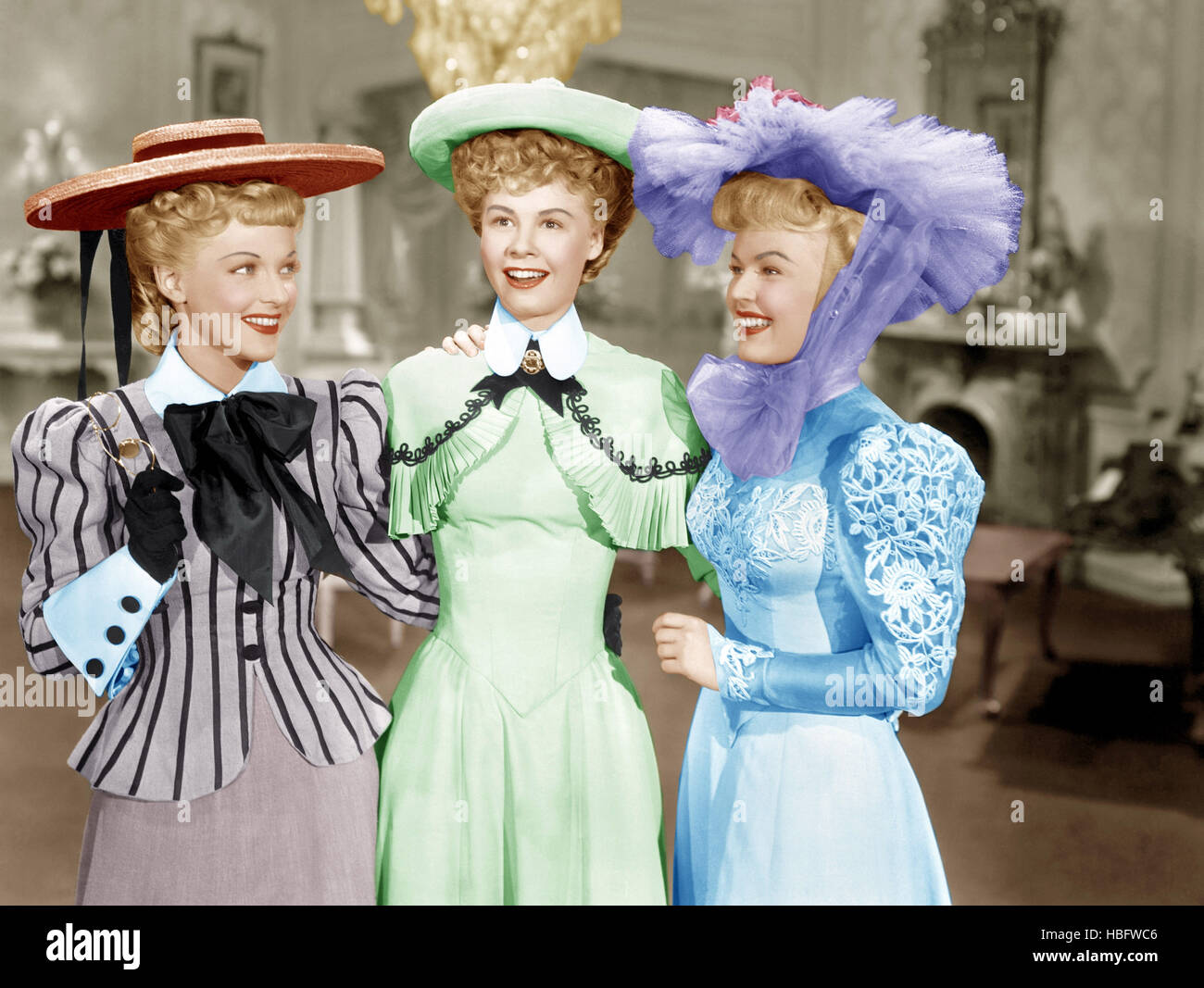 THREE LITTLE GIRLS IN BLUE, from left: Vivian Blaine, Vera-Ellen, June ...