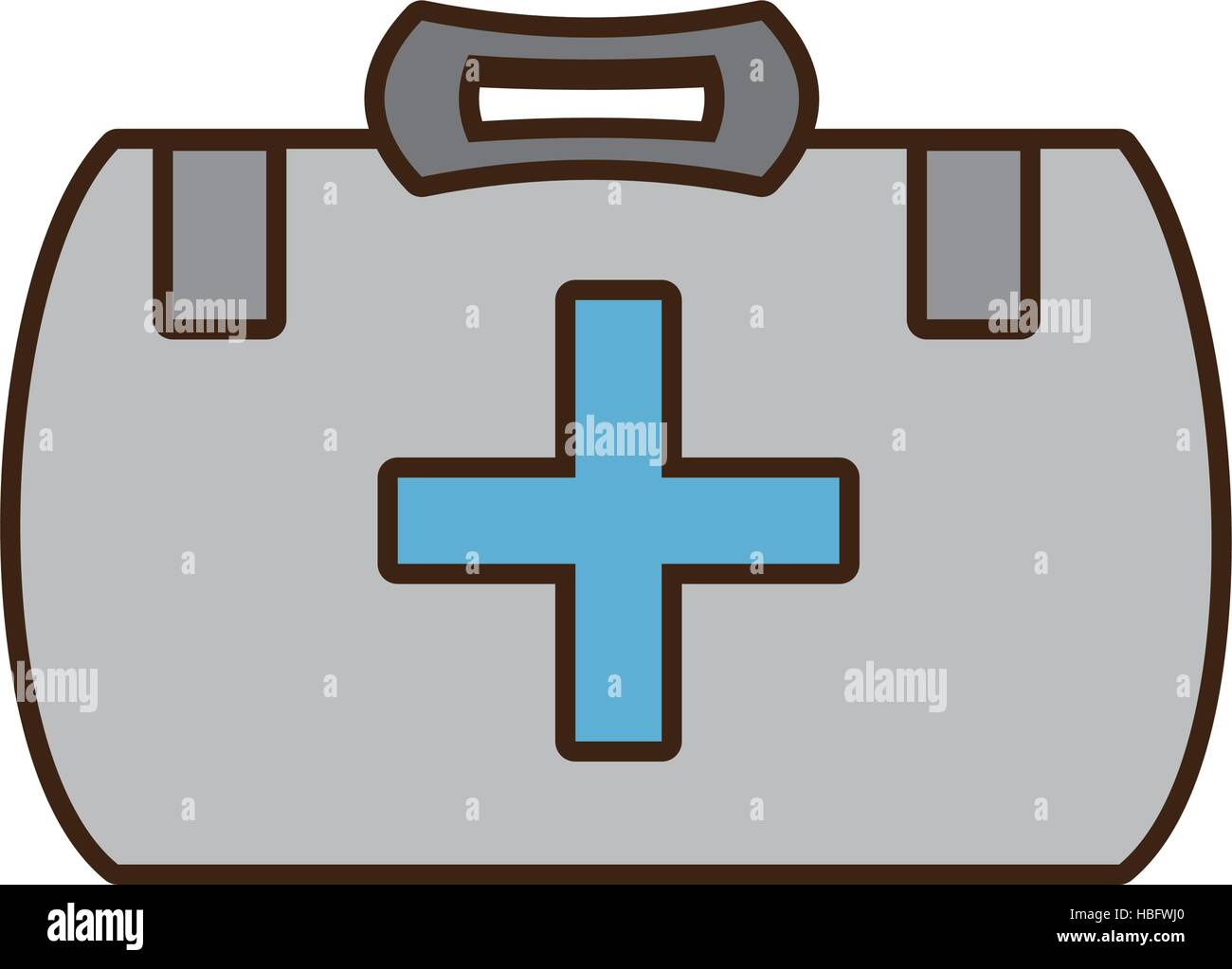 cartoon kit first aid cross emergency medical design vector ...