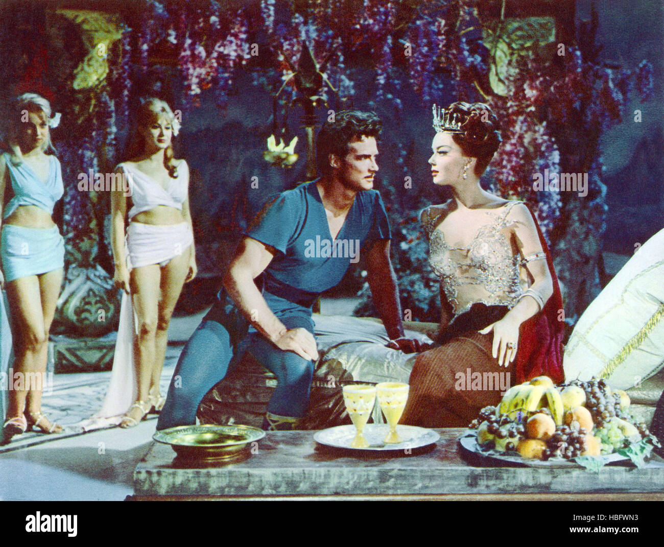 THE THIEF OF BAGHDAD, front from left: Steve Reeves, Edy Vessel, 1961 ...