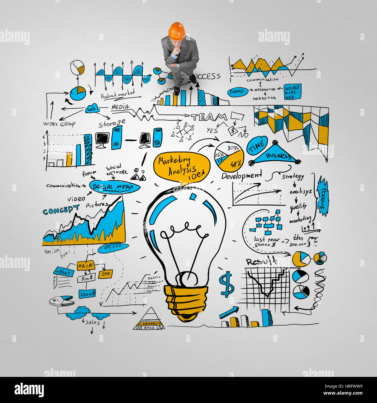 Man engineer thinking over his plan Stock Photo - Alamy