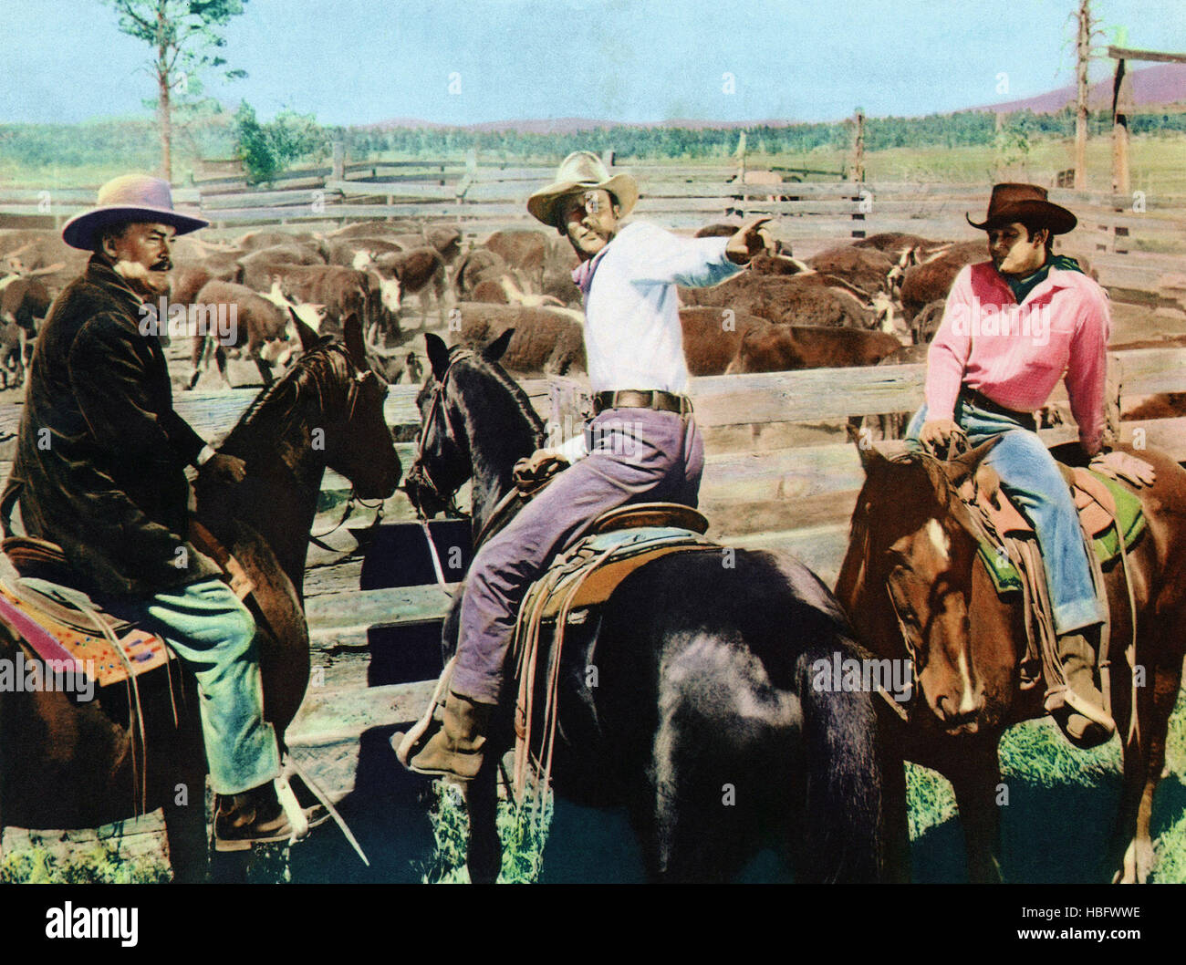 THESE THOUSAND HILLS, from left: Albert Dekker, Don Murray, Stuart ...