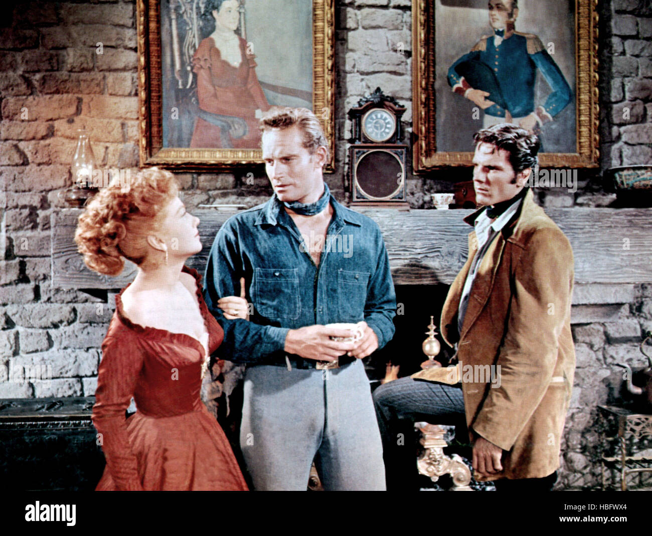 THREE VIOLENT PEOPLE, Anne Baxter, Charlton Heston, Tom Tryon, 1956 ...