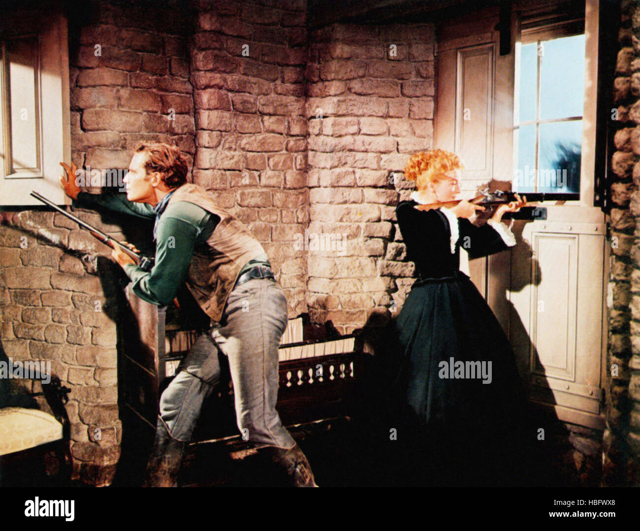 THREE VIOLENT PEOPLE, from left, Charlton Heston, Anne Baxter, 1956 ...
