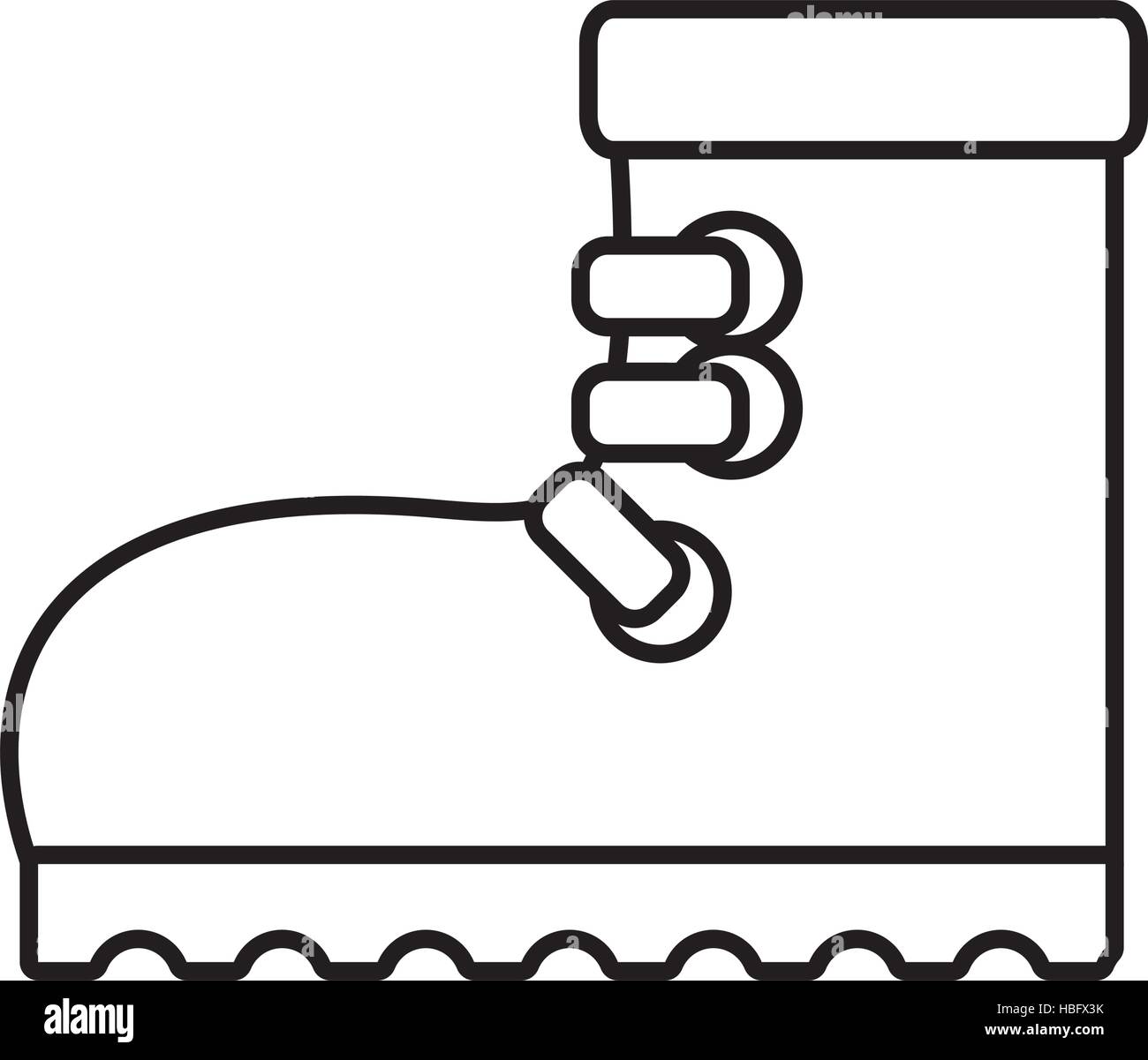 outline industrial boot safety worker industrial vector illustration ...