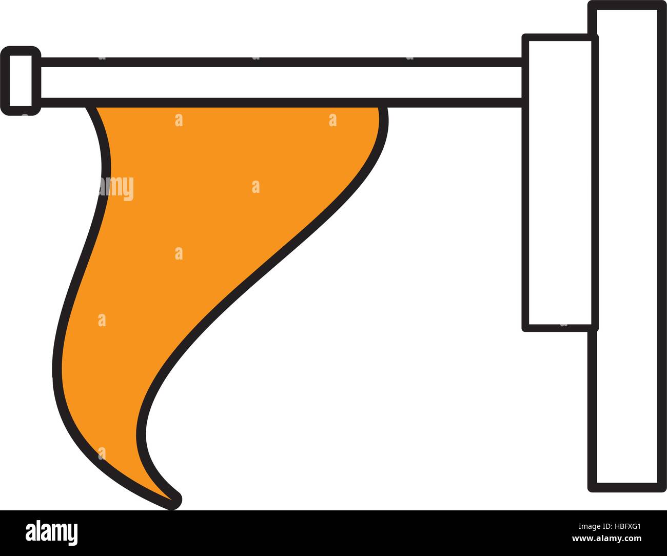 outline yellow flag flag lifeguard alert vector illustration eps 10 ...