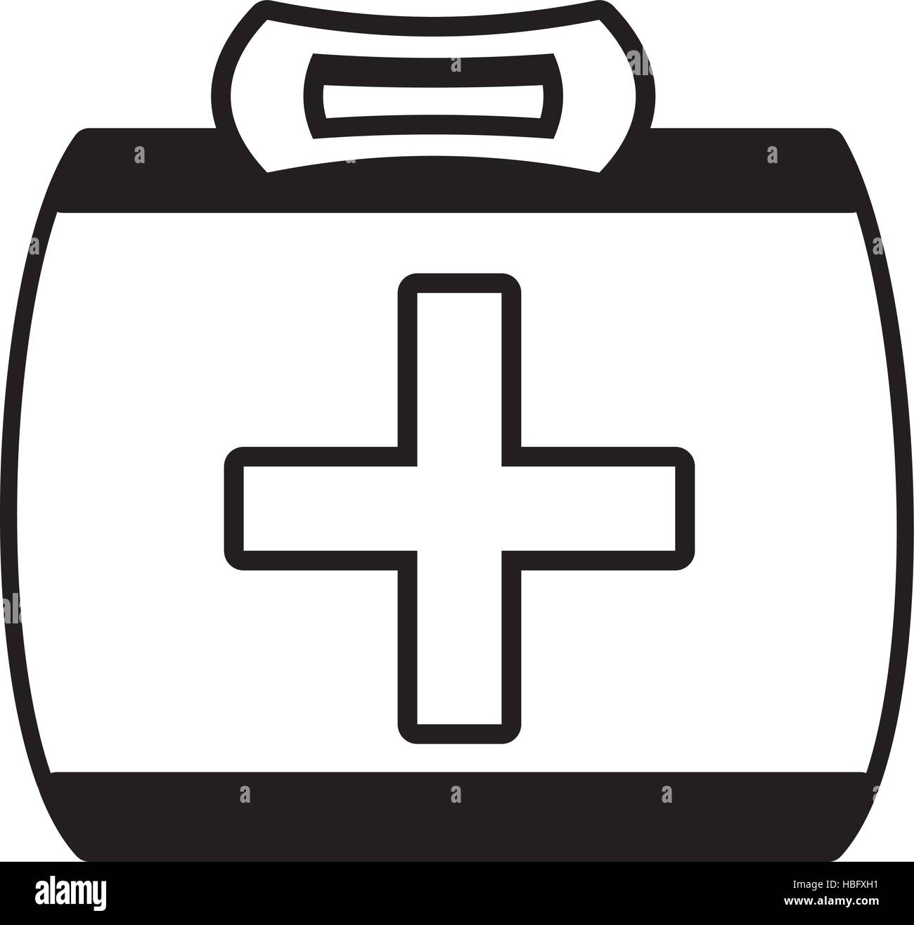 outline kit first aid cross emergency medical vector illustration eps ...
