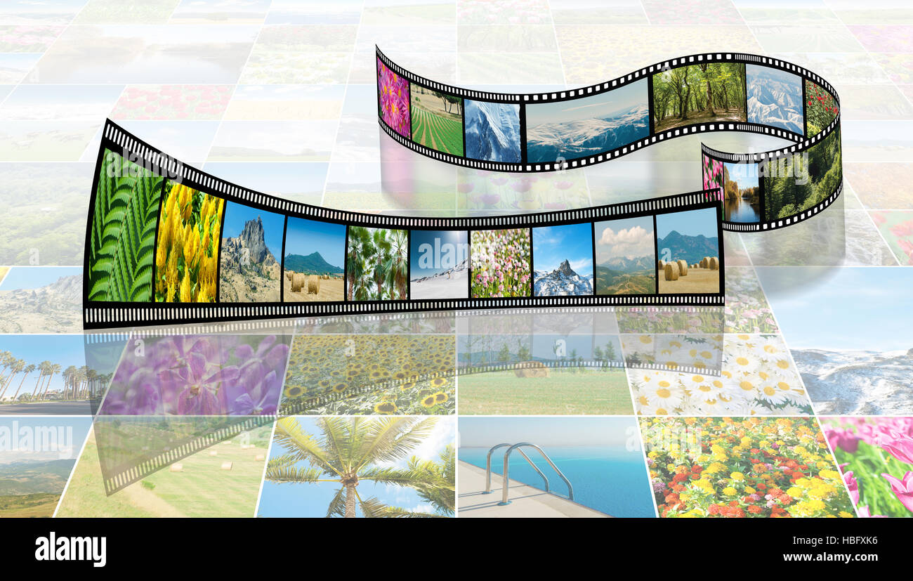 Film made with various nature photos Stock Photo - Alamy