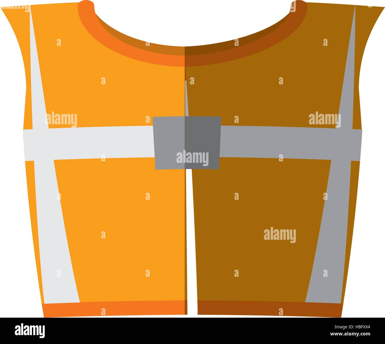 cartoon yellow reflective vest safety work shadow vector illustration ...
