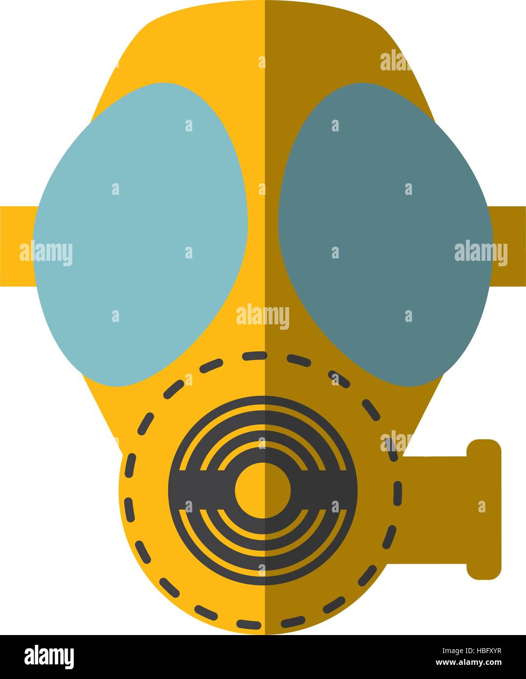 cartoon gas mask respiration protective shadow vector illustration eps ...