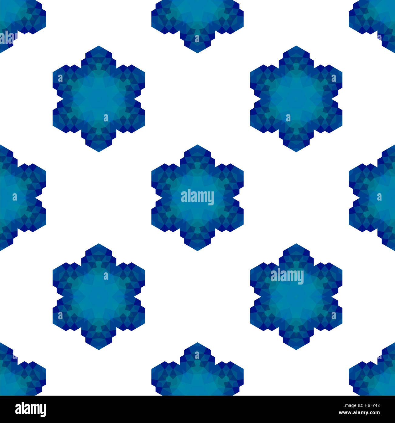 Seamless Blue Snowflake Pattern Stock Photo - Alamy