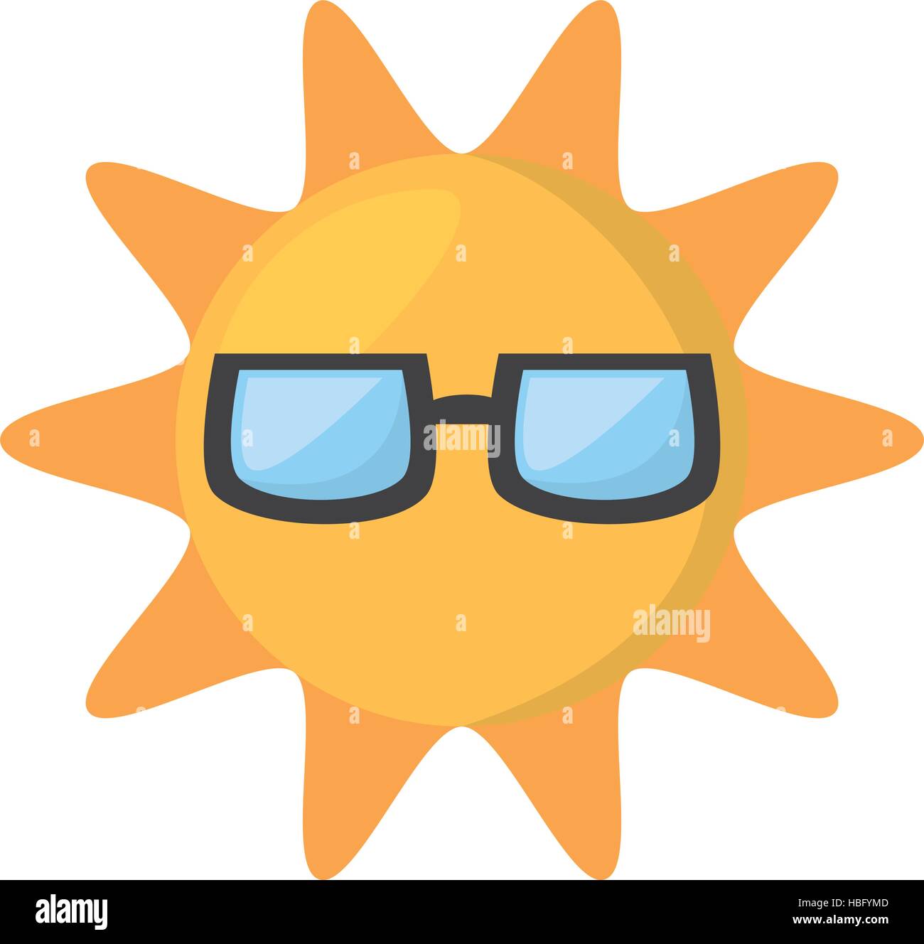 cute sun funny glasses hot vector illustration eps 10 Stock Vector ...