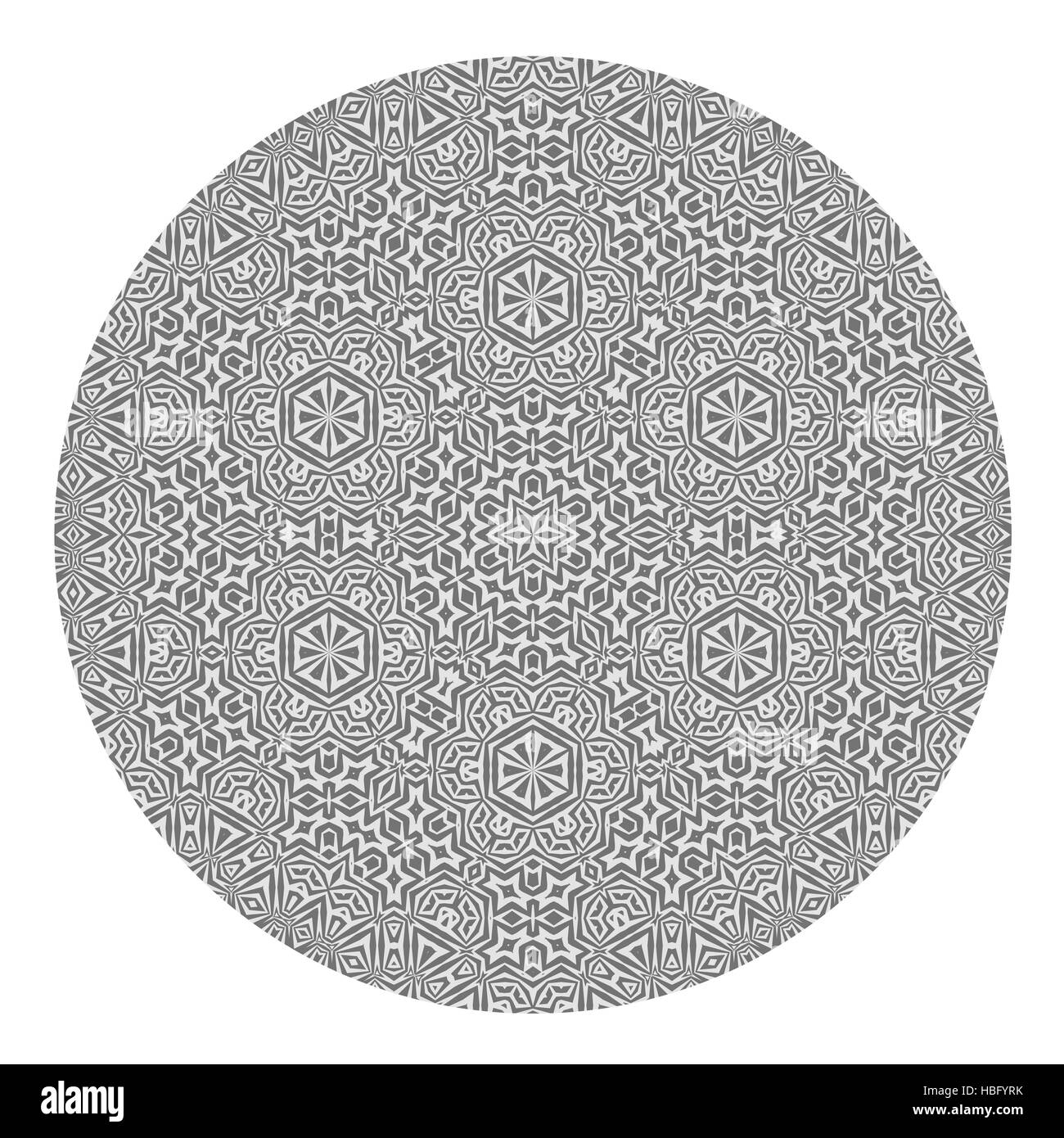 Ornamental Round Grey Pattern Stock Photo - Alamy
