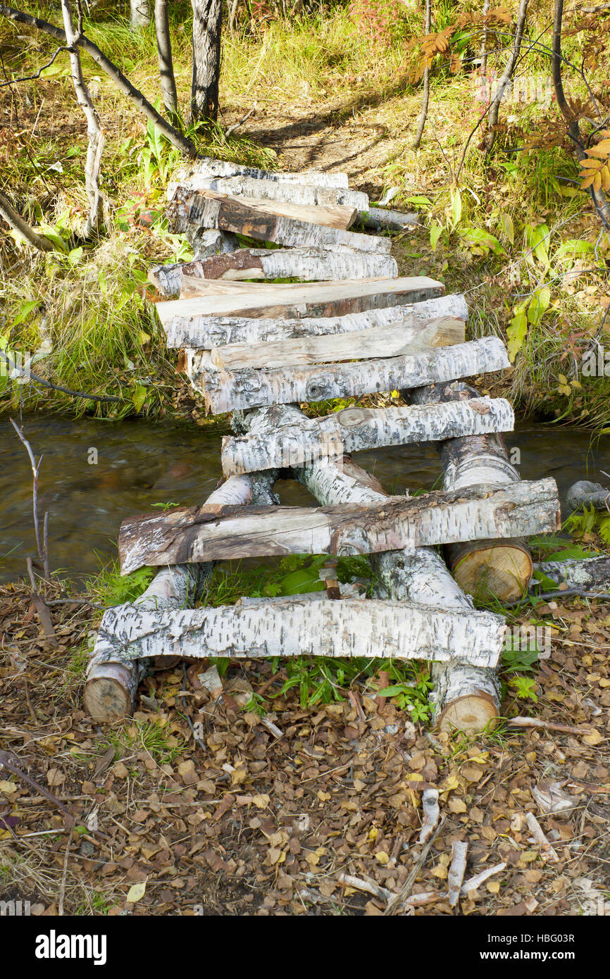 Log crossing stream hi-res stock photography and images - Alamy