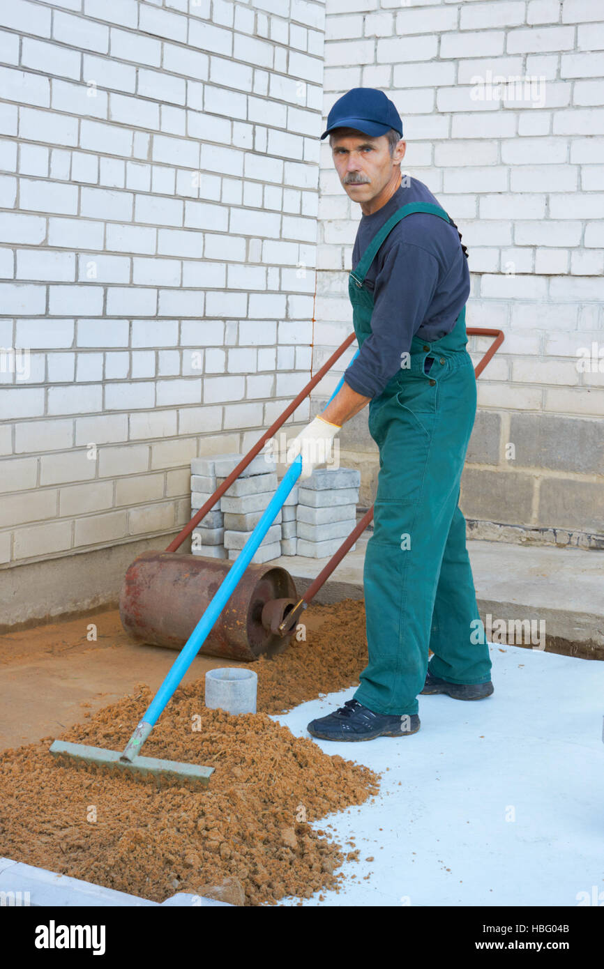 Preparation for a paving Stock Photo - Alamy