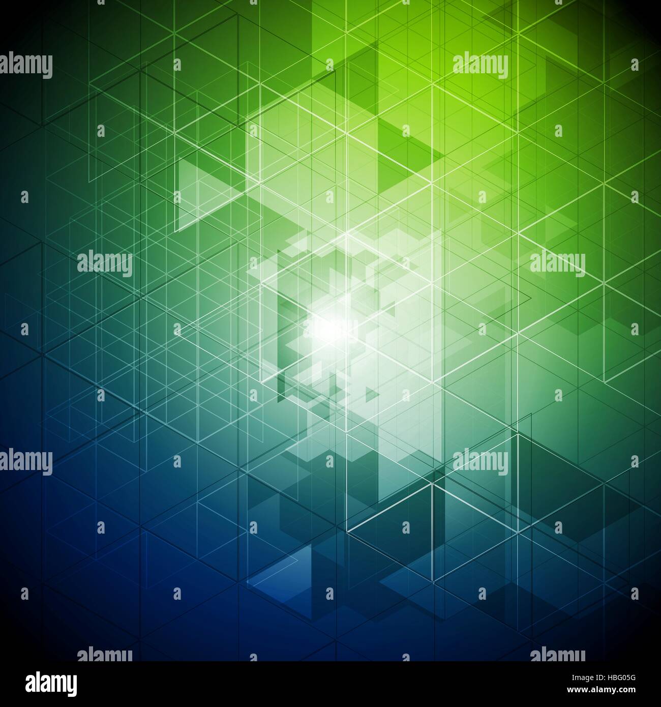 Blue green tech triangles pattern Stock Photo - Alamy