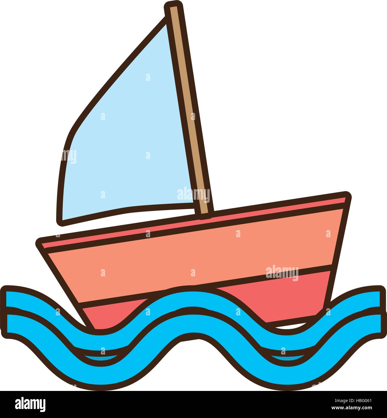 sailing ship travel beach tourism vector illustration eps 10 Stock ...