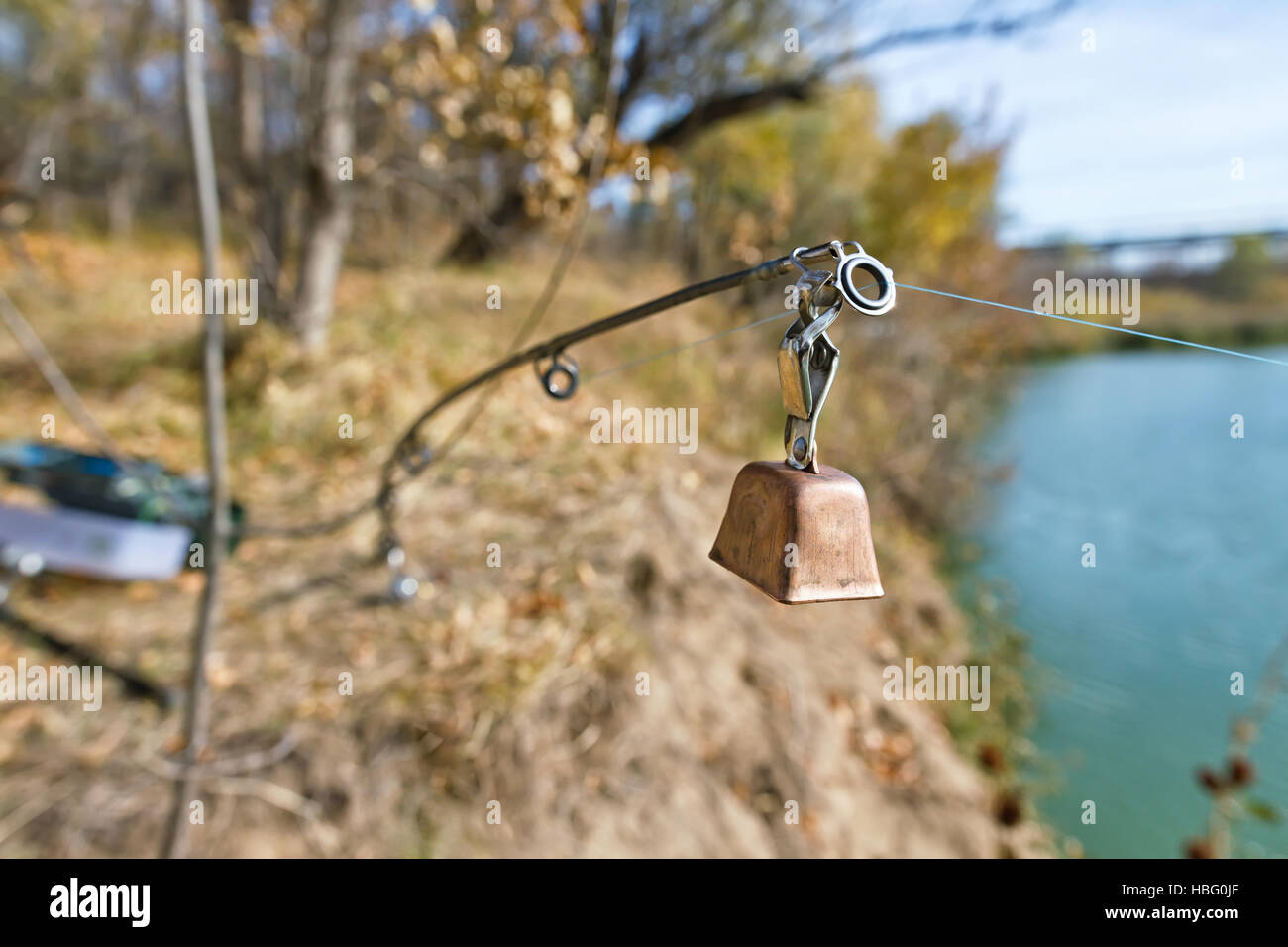 Autumn fishing on spinning Stock Photo - Alamy