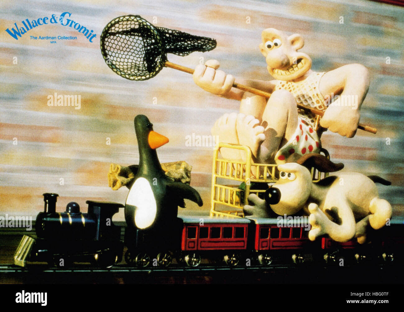 WALLACE & GROMIT IN THE WRONG TROUSERS, Wallace (with net), Gromit (dog ...