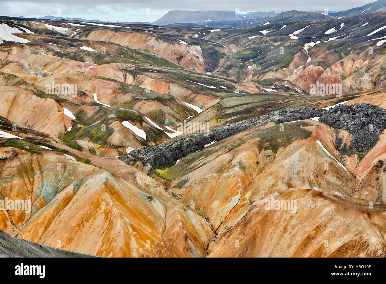 Rhyolite mountains, Landmannalaugar, Fjallabak Nature Reserve, Iceland ...